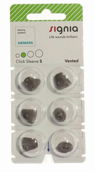 Siemens, Costco, Rexton, Signia Small Vented Click Sleeve - 6 Pack ...